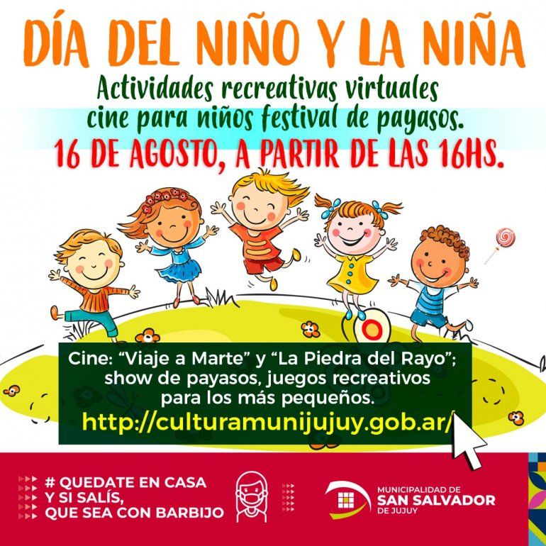 Actividades virtuales para festejar el día del niño y la niña