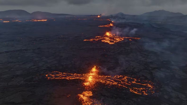 Por quinta vez consecutiva erupcionó el volcán Grindavik en Islandia