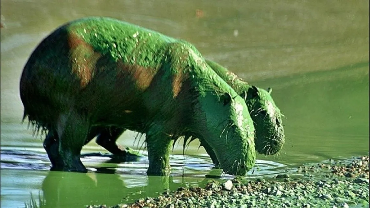 Sorpresa por la aparición de carpinchos o capibaras verdes