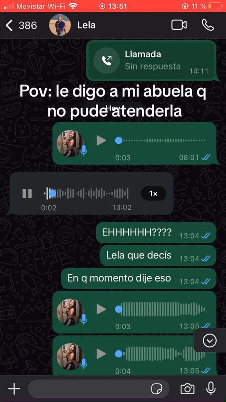 El malentendido entre una nieta y su abuela por WhatsApp que despertó ...