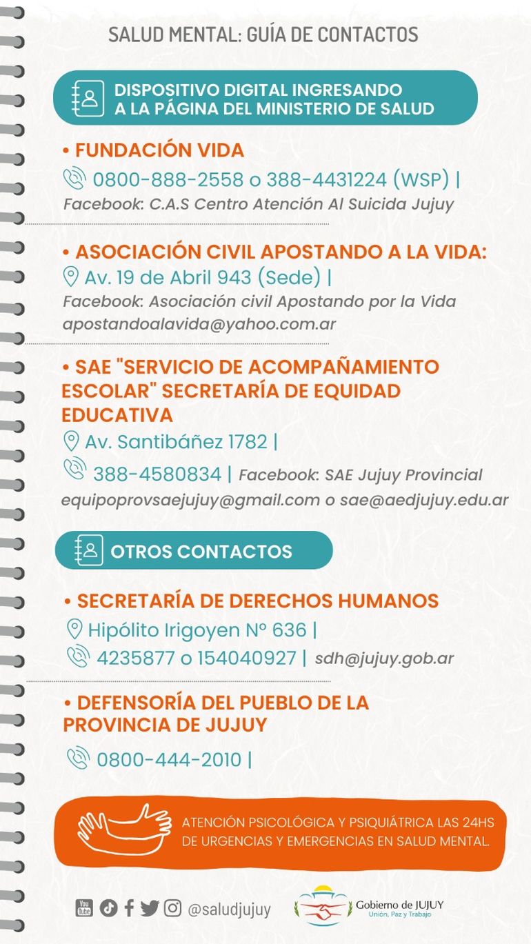 Suicidio: dónde pedir ayuda en Jujuy