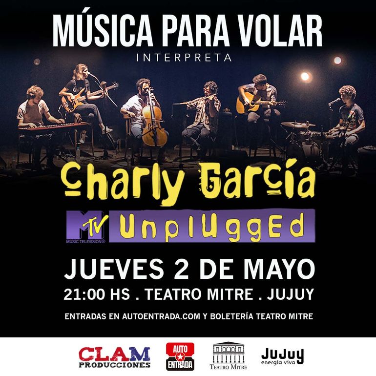 Las mejores canciones de Charly García llegan a Jujuy de la mano de Música para Volar