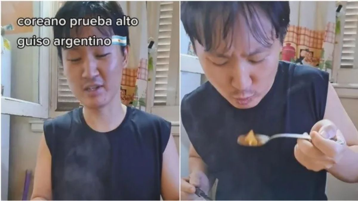 Coreano prueba el guiso de su novia argentina y su reacción se hizo viral