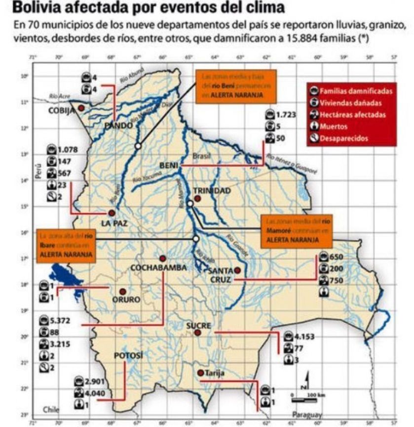 En Bolivia, siguen los problemas por las inundaciones