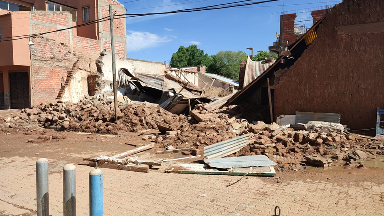 La Quiaca: casas derrumbadas por un temporal
