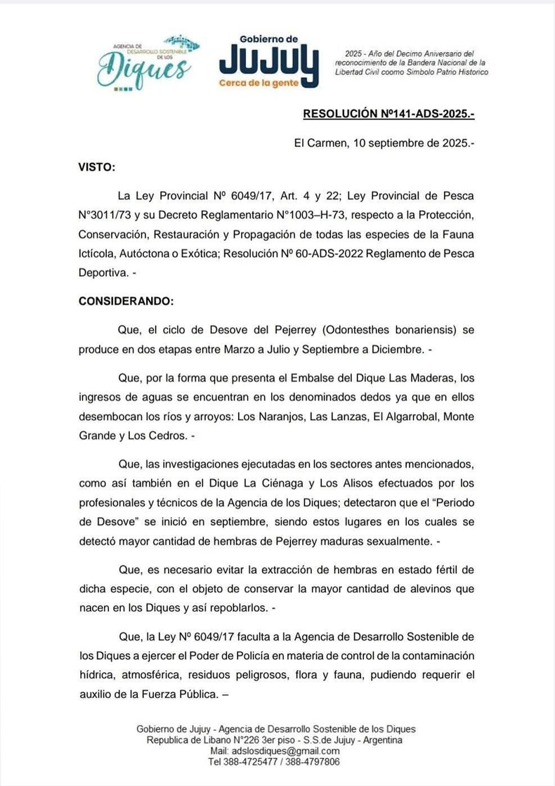 Comenzó la veda de pesca en los diques de Jujuy: zonas y fechas