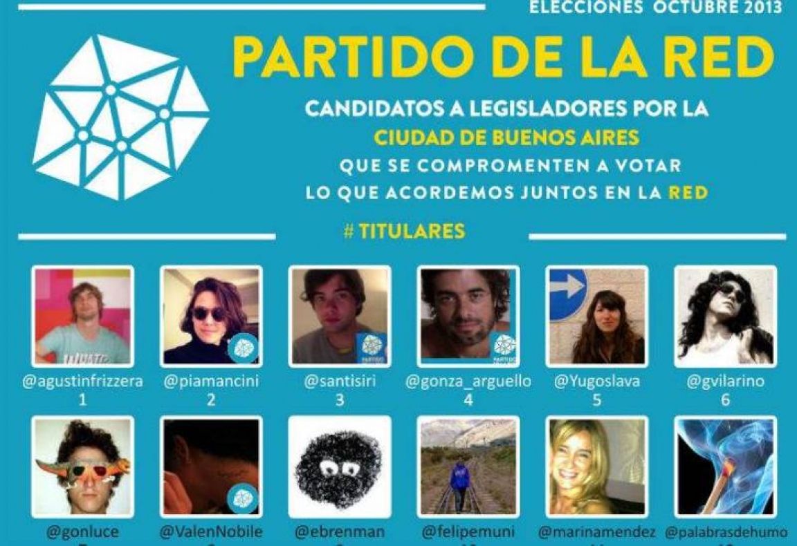 El Partido de la Red presentó su lista de twitteros para octubre