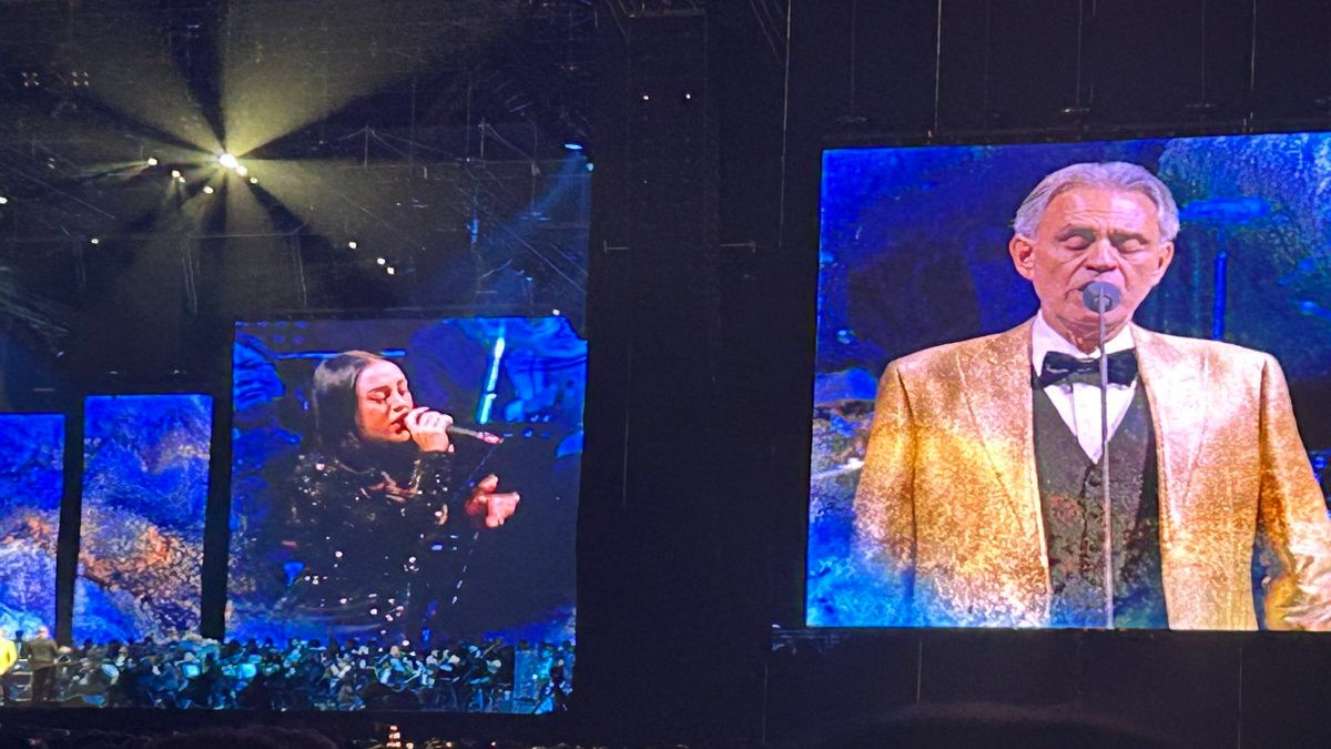 Nicki Nicole cantó con Andrea Bocelli y no pudo evitar las lágrimas