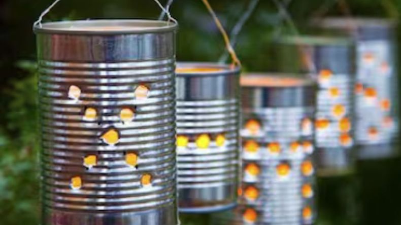 Uso De Latas Para El Borde Del Jardín Borde Ornamental De Jardín De