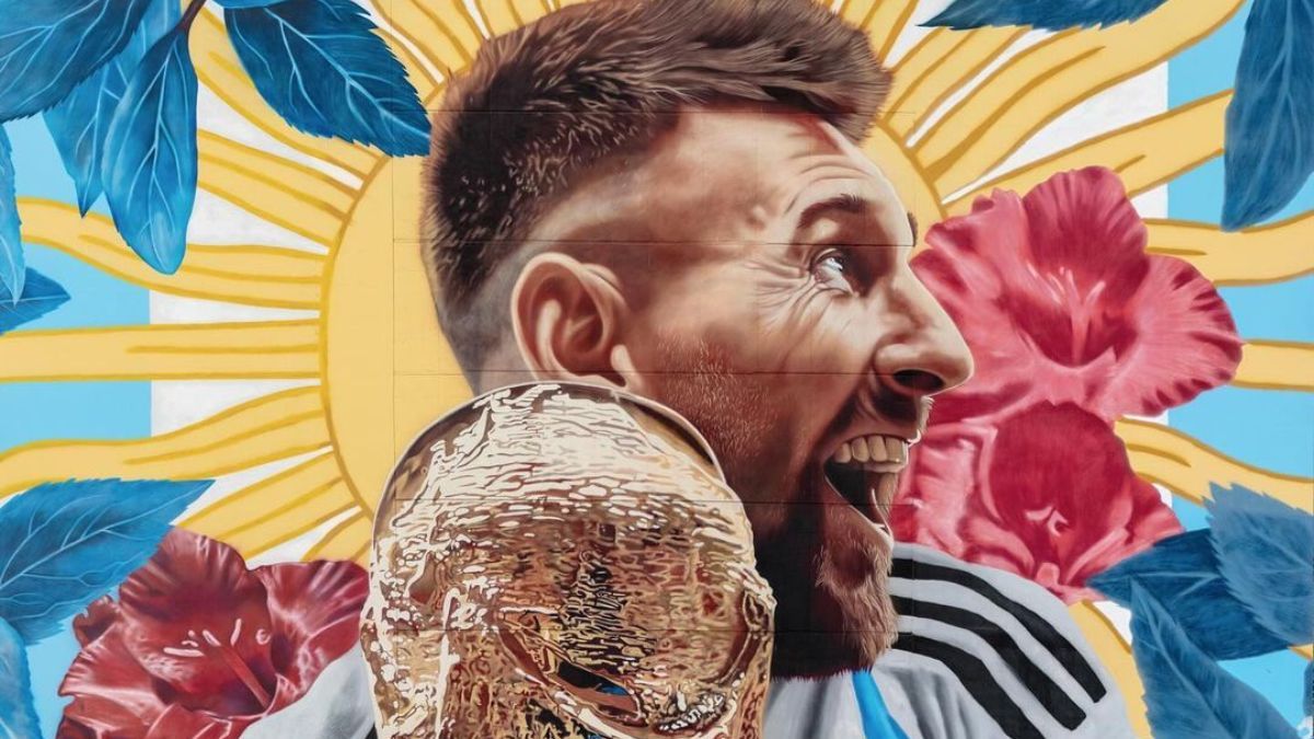El mural más grande de Lionel Messi con un nivel de detalle impresionante