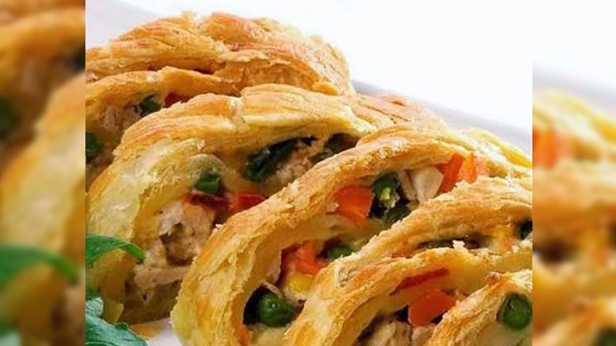 Receta fácil y sencilla: Strudel de vegetales asados